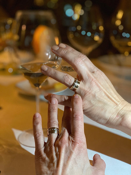 DOMINIQUE'S WEDDING BAND YELLOW GOLD AND WHITE DIAMONDS